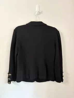 St. John | Jackets & Coats | Stjohn Santana Knit Blazer Black Gold ...